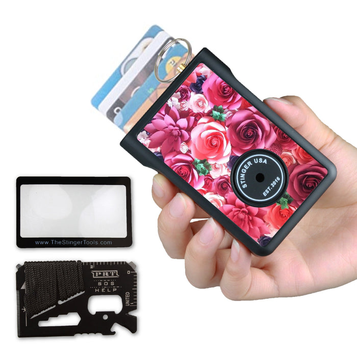 Safety Wallet With Personal Alarm Multi Functional Tool (Pink Rose)