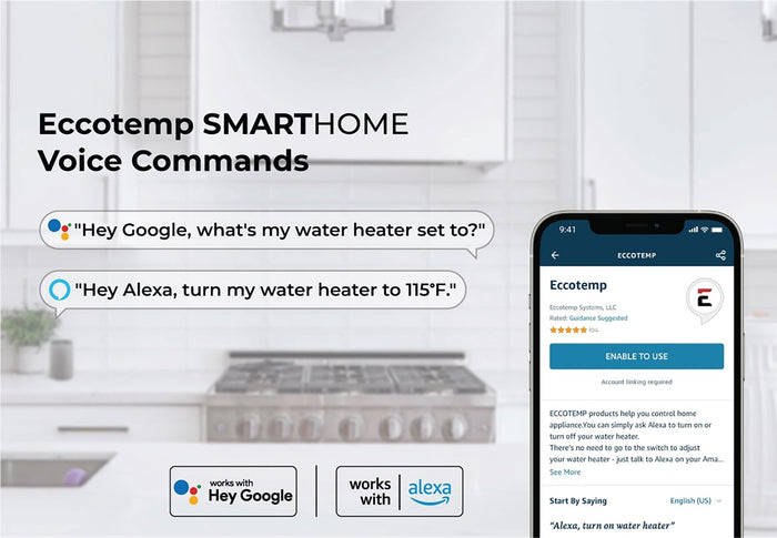 Eccotemp SmartHome 4.0 Gallon Mini Tank Water Heater with Voice Comman